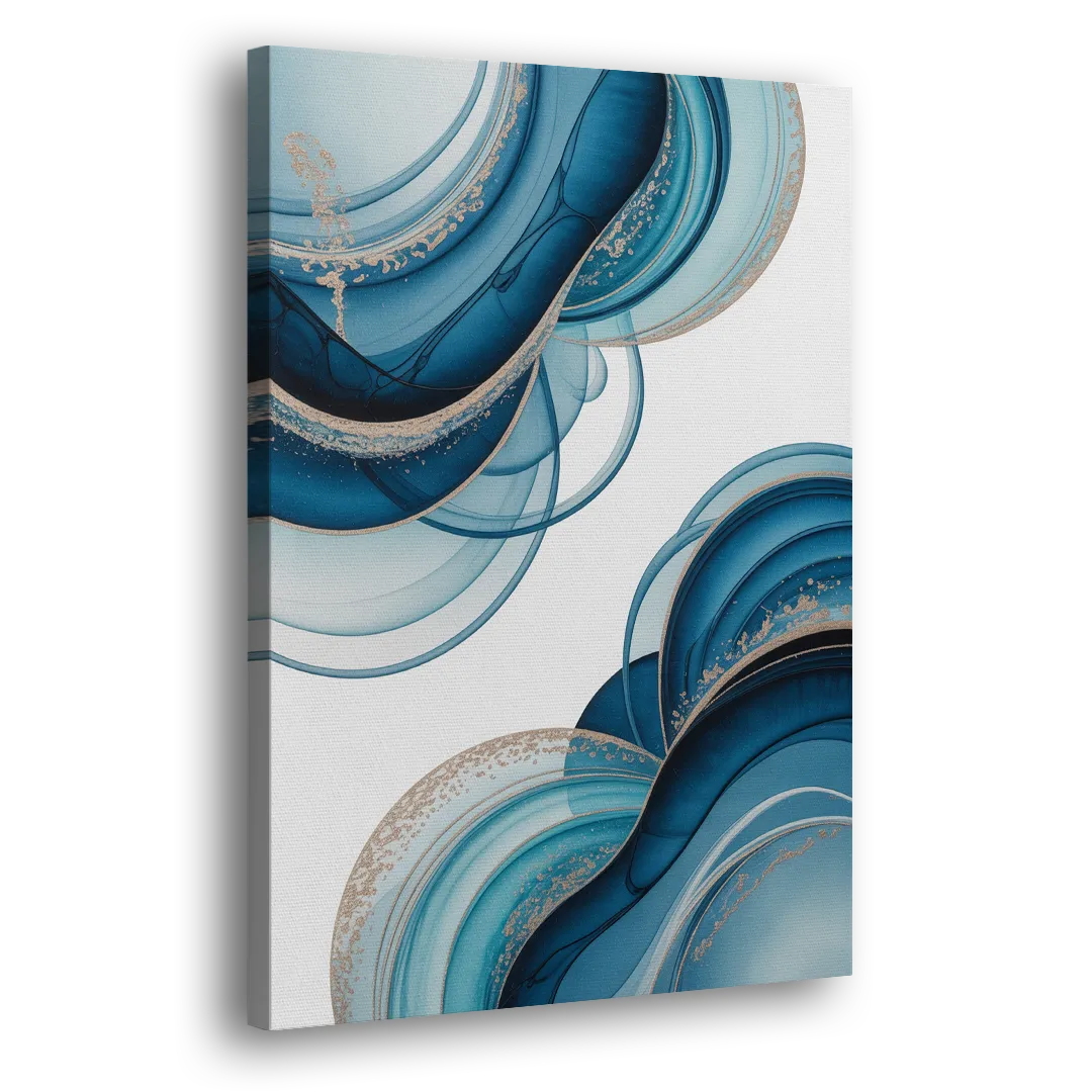 Serene Flowing Opulence Blue Abstract Wall Art | Canvas Print | Jessie ...